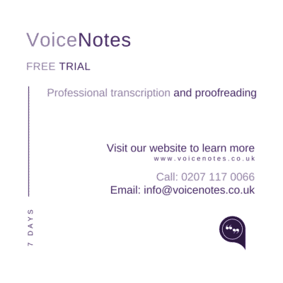 Financial transcription - VoiceNotes Ltd